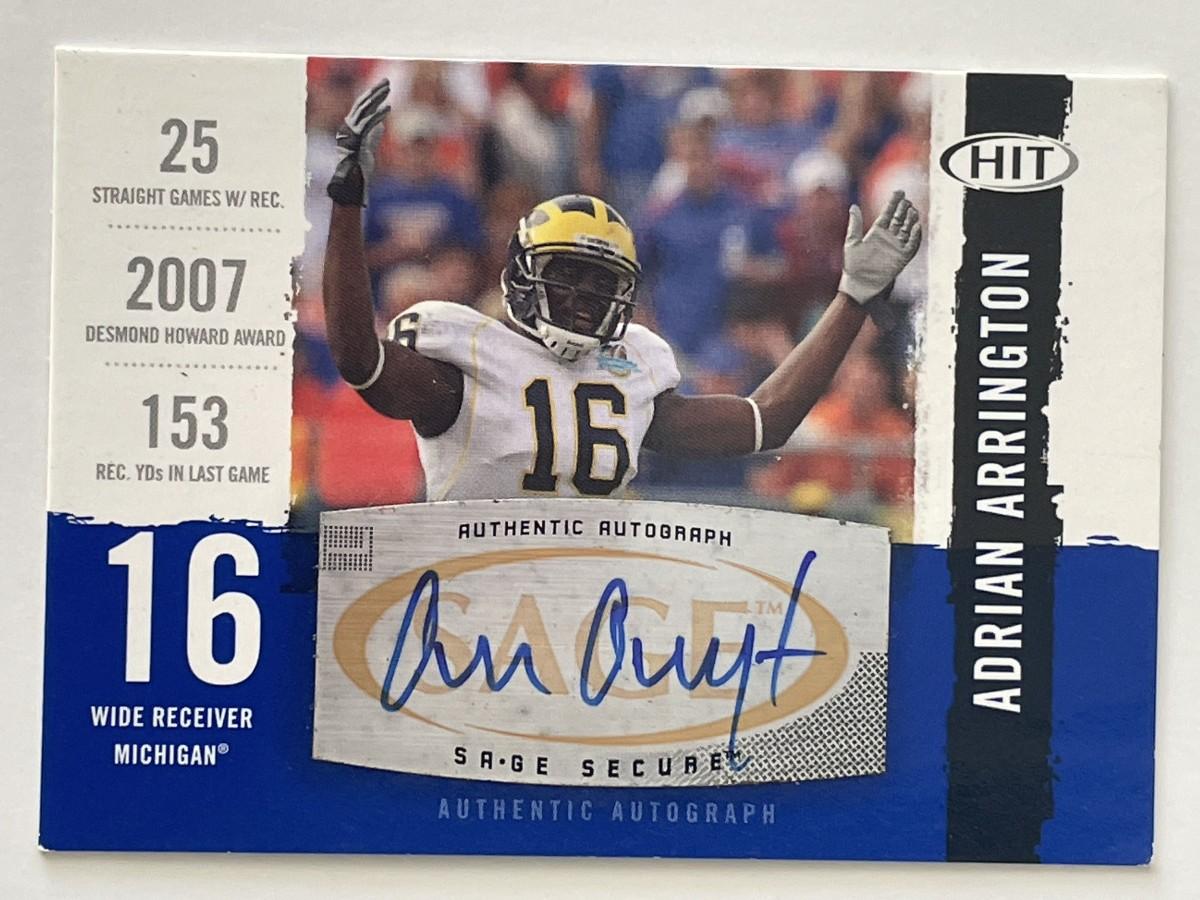 University of Michigan Adrian Arrington 2008 Sage Hit #A16 trading card ...