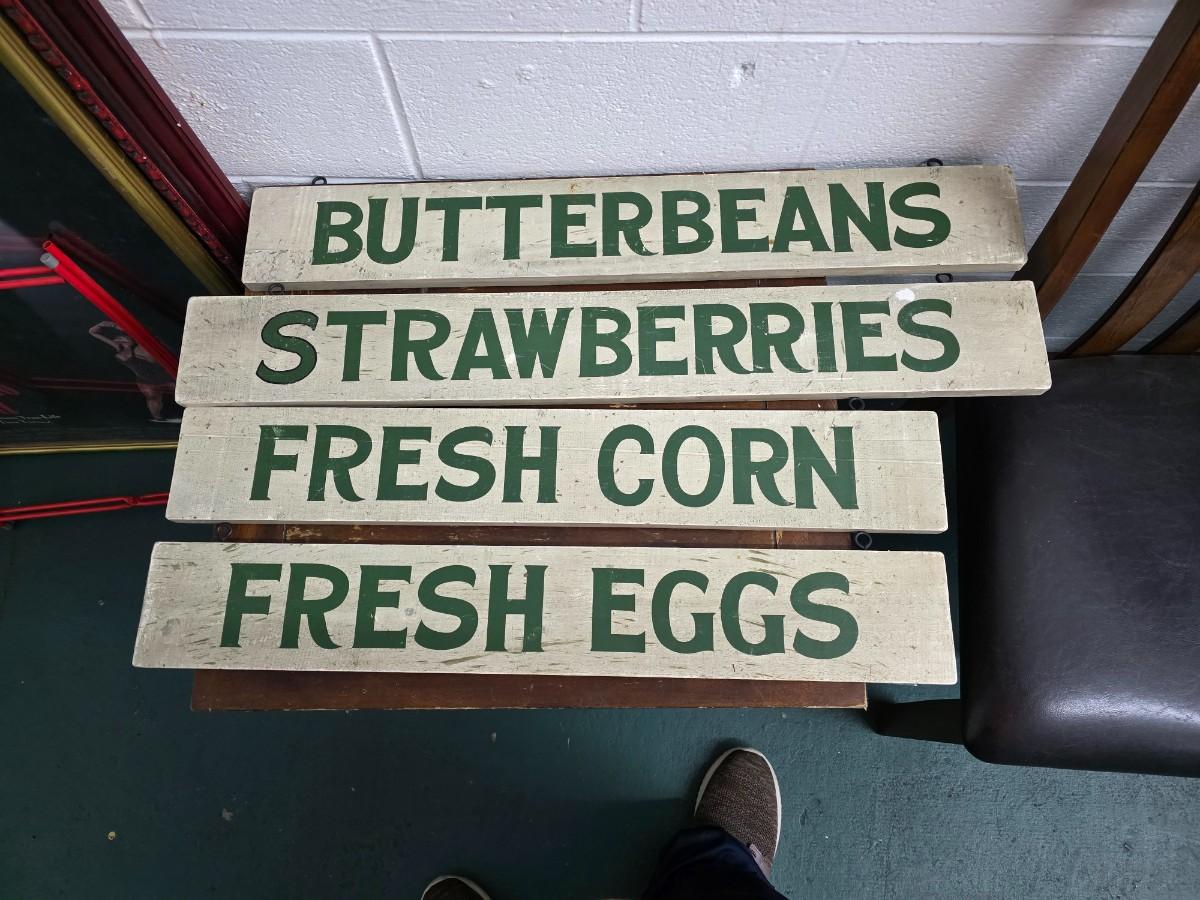 Hanging produce signs | EstateSales.org