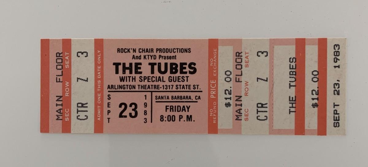 The Tubes ticket Arlington Theatre 09/23/83 | EstateSales.org