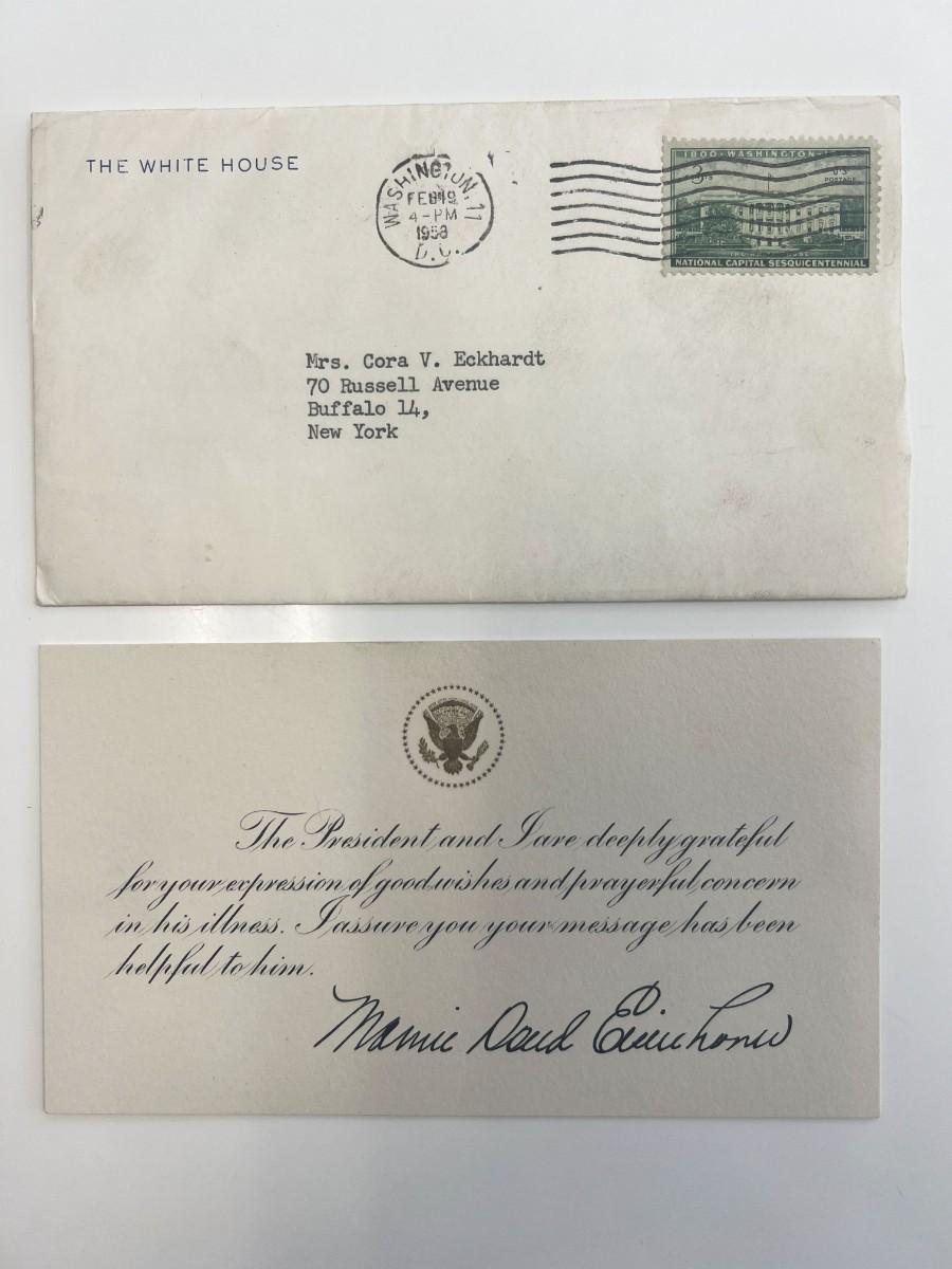 First Lady Mamie Eisenhower facsimile letter with first day cover ...