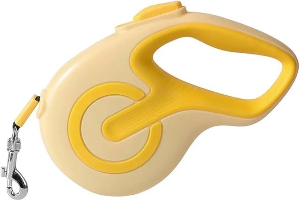 Yellow Rubber 3M (9.8ft) Ergonomic Retractable Locking Dog Leash w/Bite ...