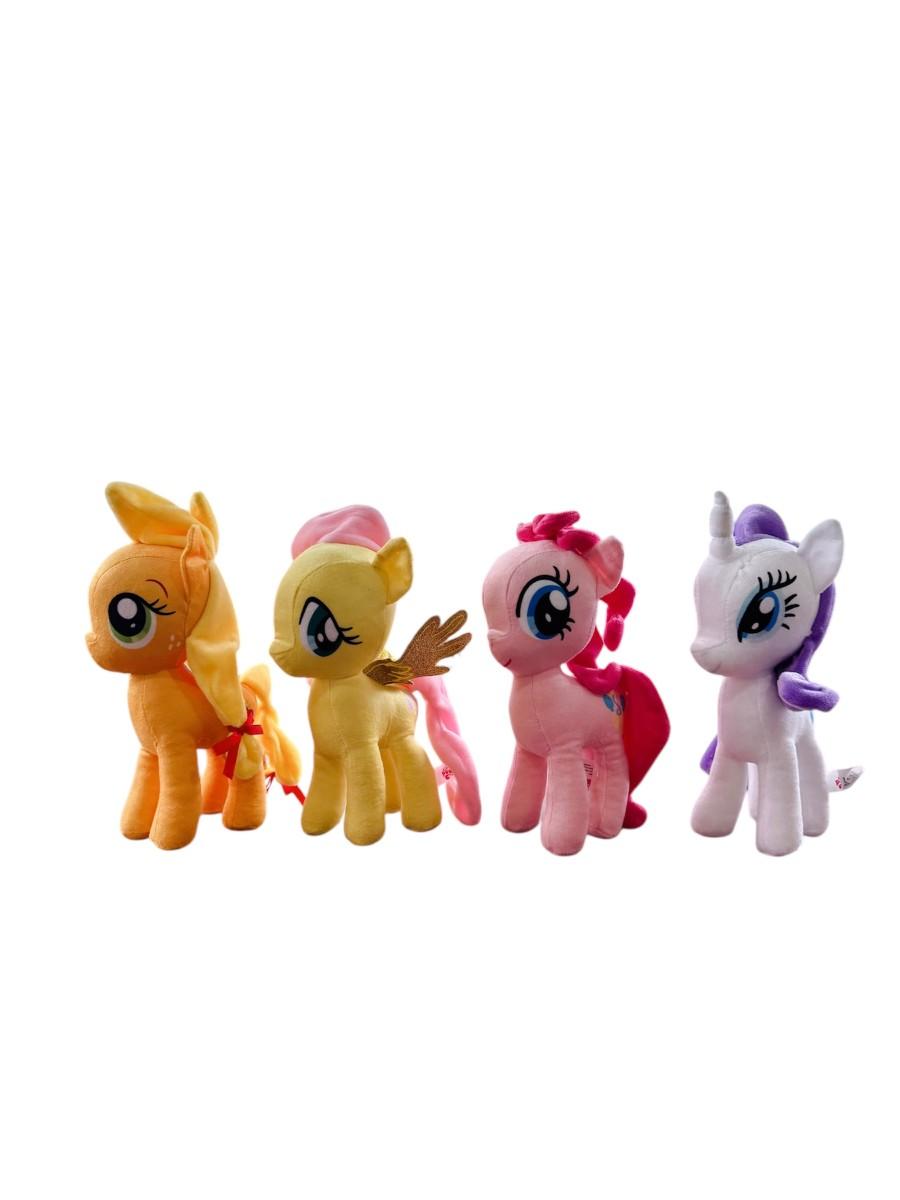 Lot of 4 x My Little Pony Series 9” Stuffed Toys - Apple Jack, FlutterShy, Pinkie Pie & Rarity ...
