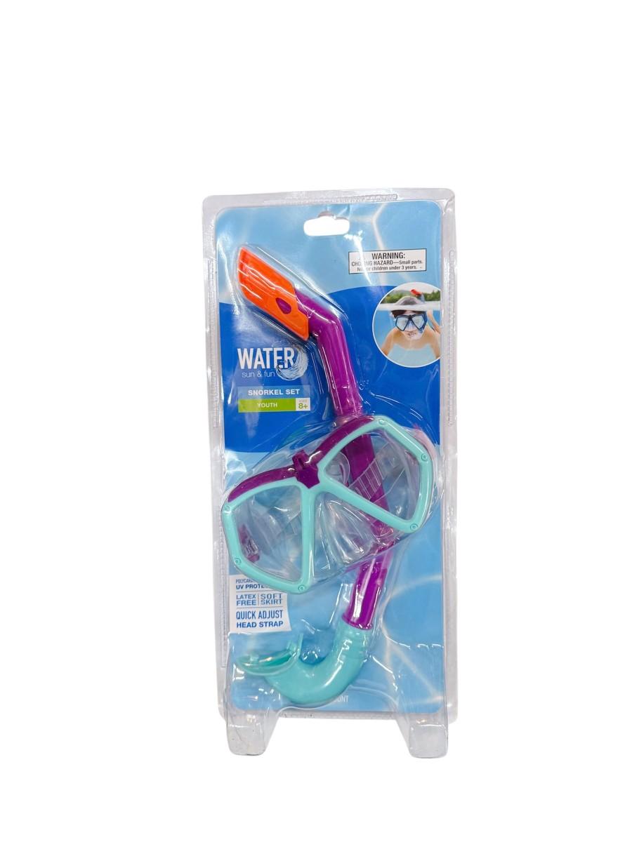 Youth 8+ Purple & Blue Water Fun & Sun Watersport Snorkel Set UV ...