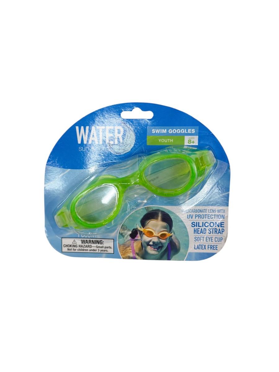 Youth 8+ Neon Green Water Fun & Sun Watersport Swim Goggles UV ...