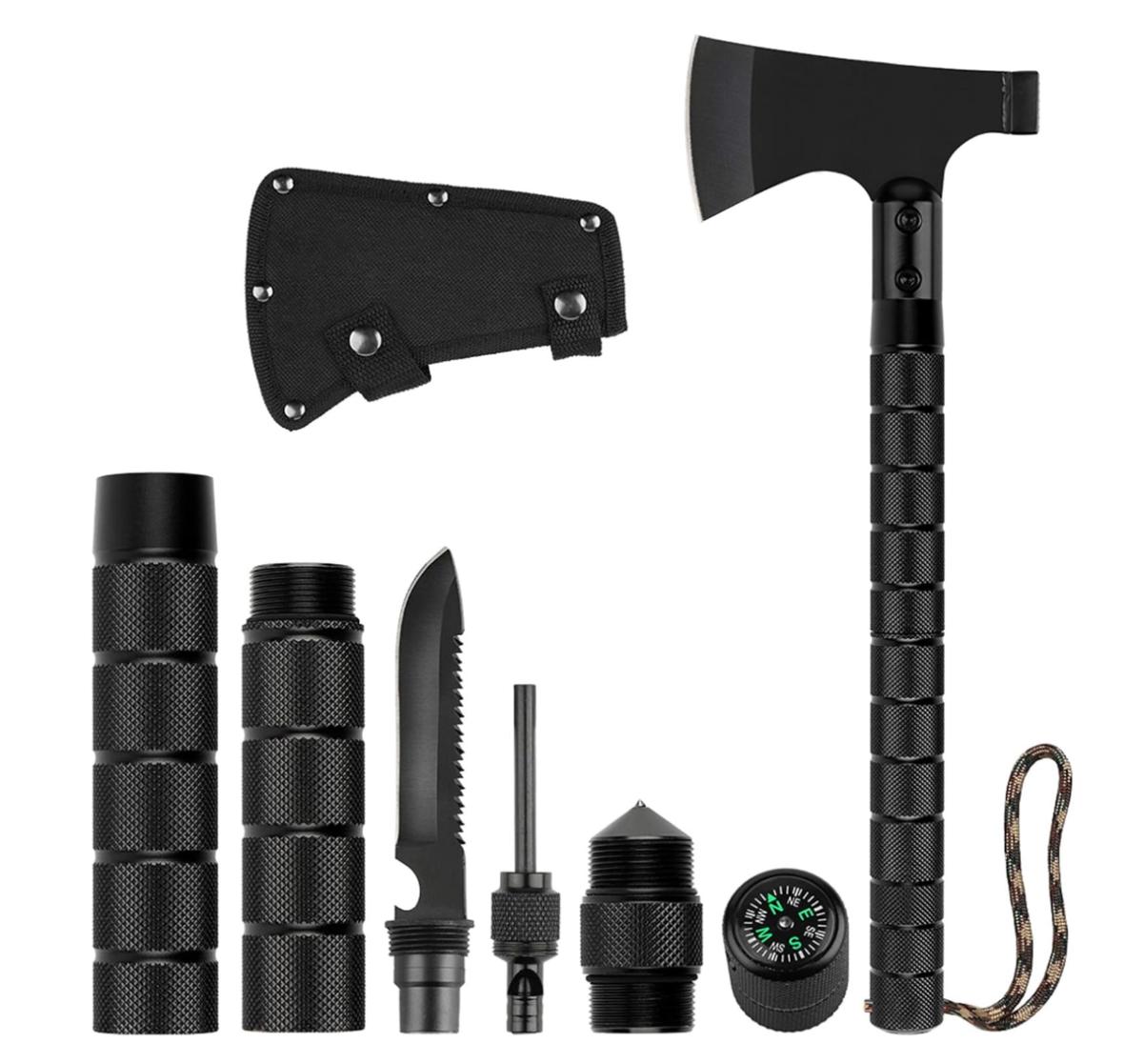 Multi-Purpose Survival Hatchet, Camping Hatchet with Sheath, Folding ...