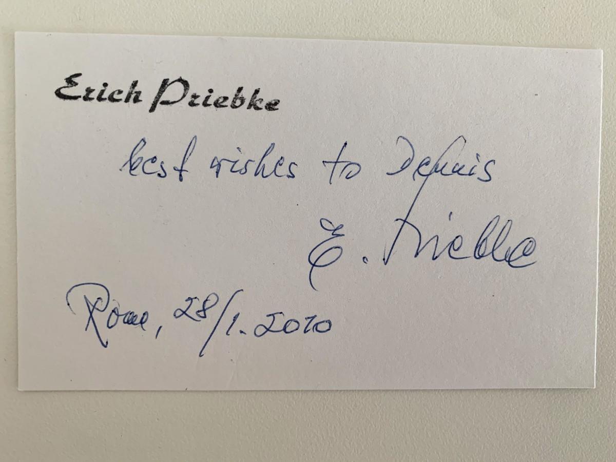 Erich Priebke original signature | EstateSales.org