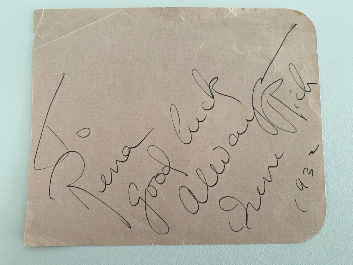Silent film actress Irene Rich original signature | EstateSales.org