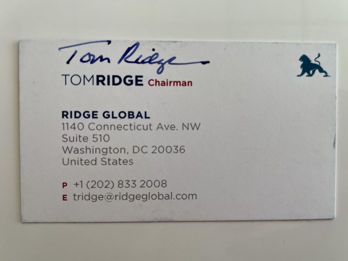 Former United States Secretary of Homeland Security Tom Ridge signed ...