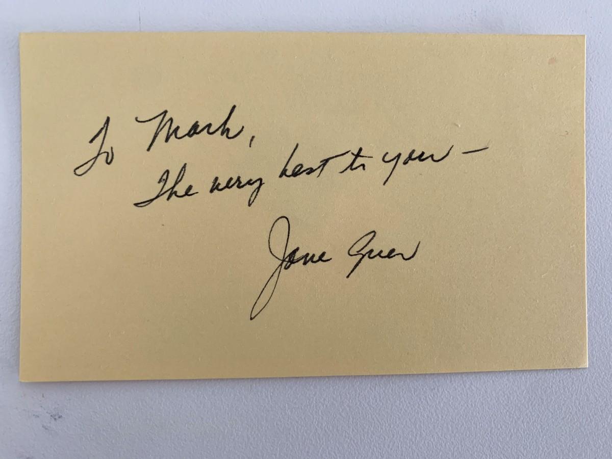 Actress Jane Greer original signature | EstateSales.org