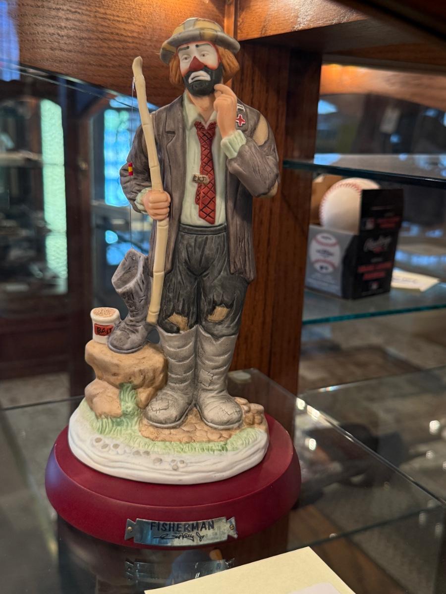 Ceramic Emmit Kelly Clowns on Base “Fisherman” | EstateSales.org