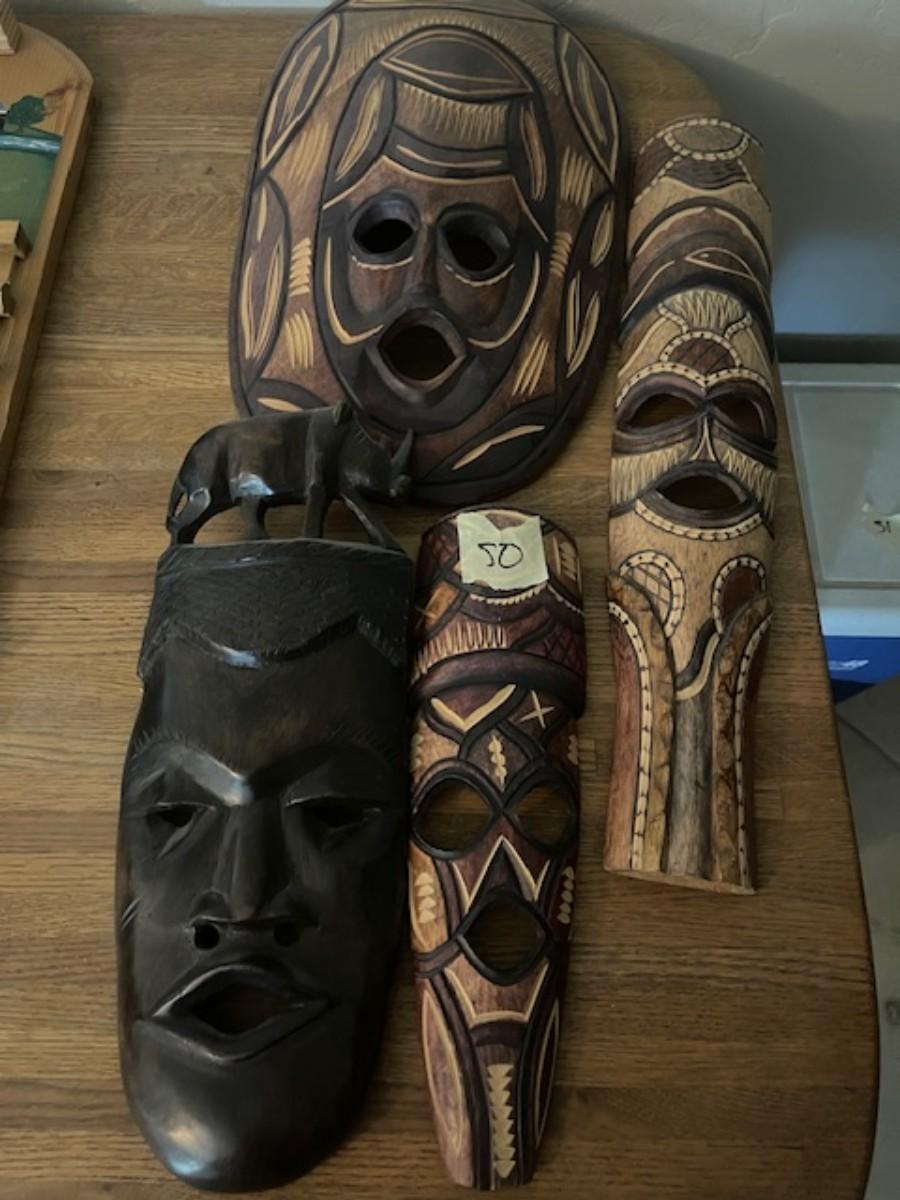 Wooden Carved Masks | EstateSales.org