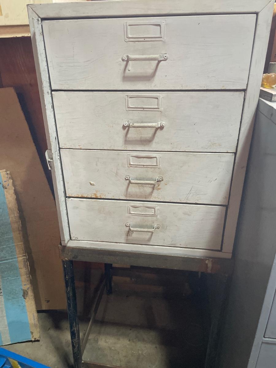 Small filing cabinet on stand | EstateSales.org