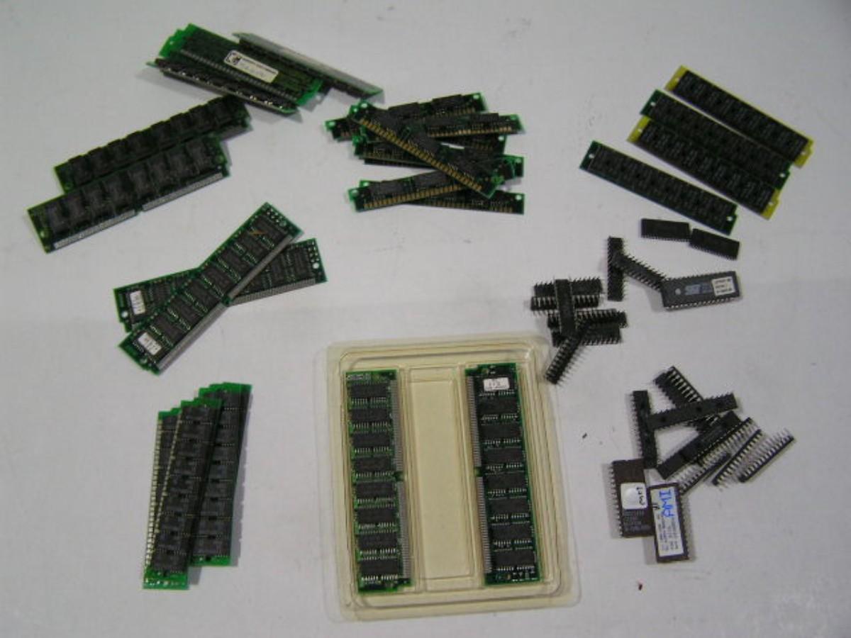 OLD computer memory chips & cards and CMOS chips. In a bag ...