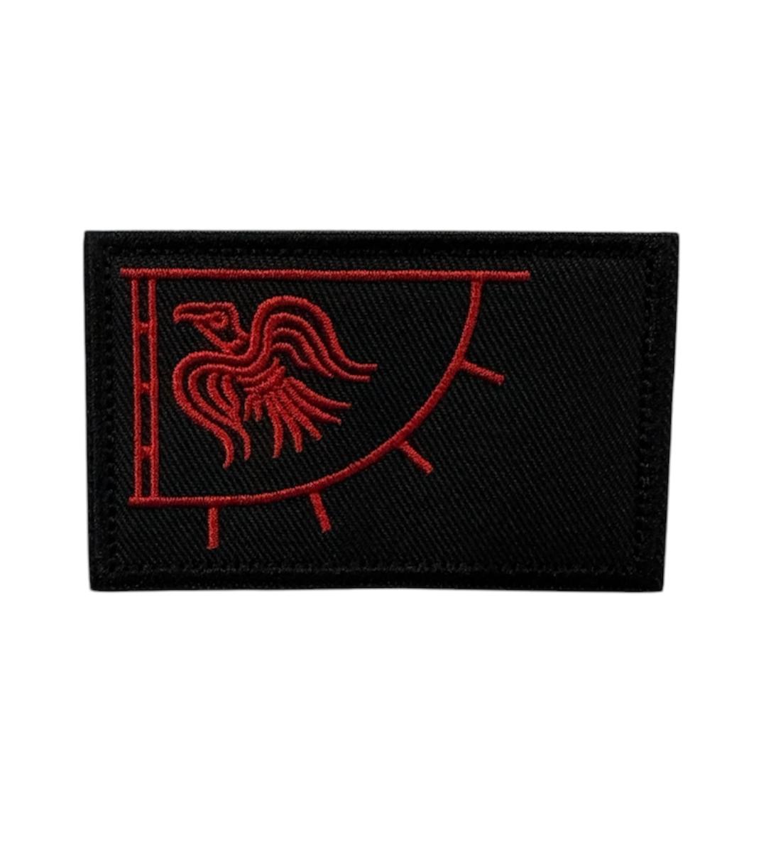 Hook Odin's Raven Banner Black Raven Flag Patch in Black & Red ...