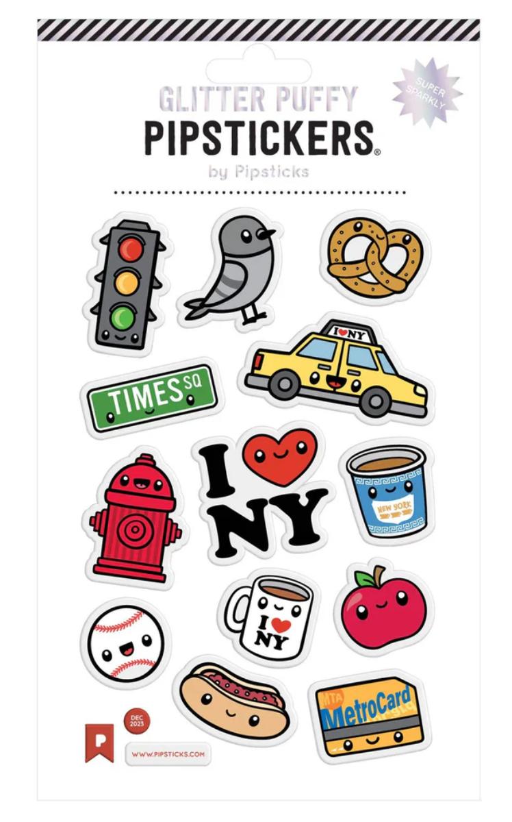 2-Pack Glitter Puffy Pipstickers by Pipsticks - Puffy Big Apple Basics ...