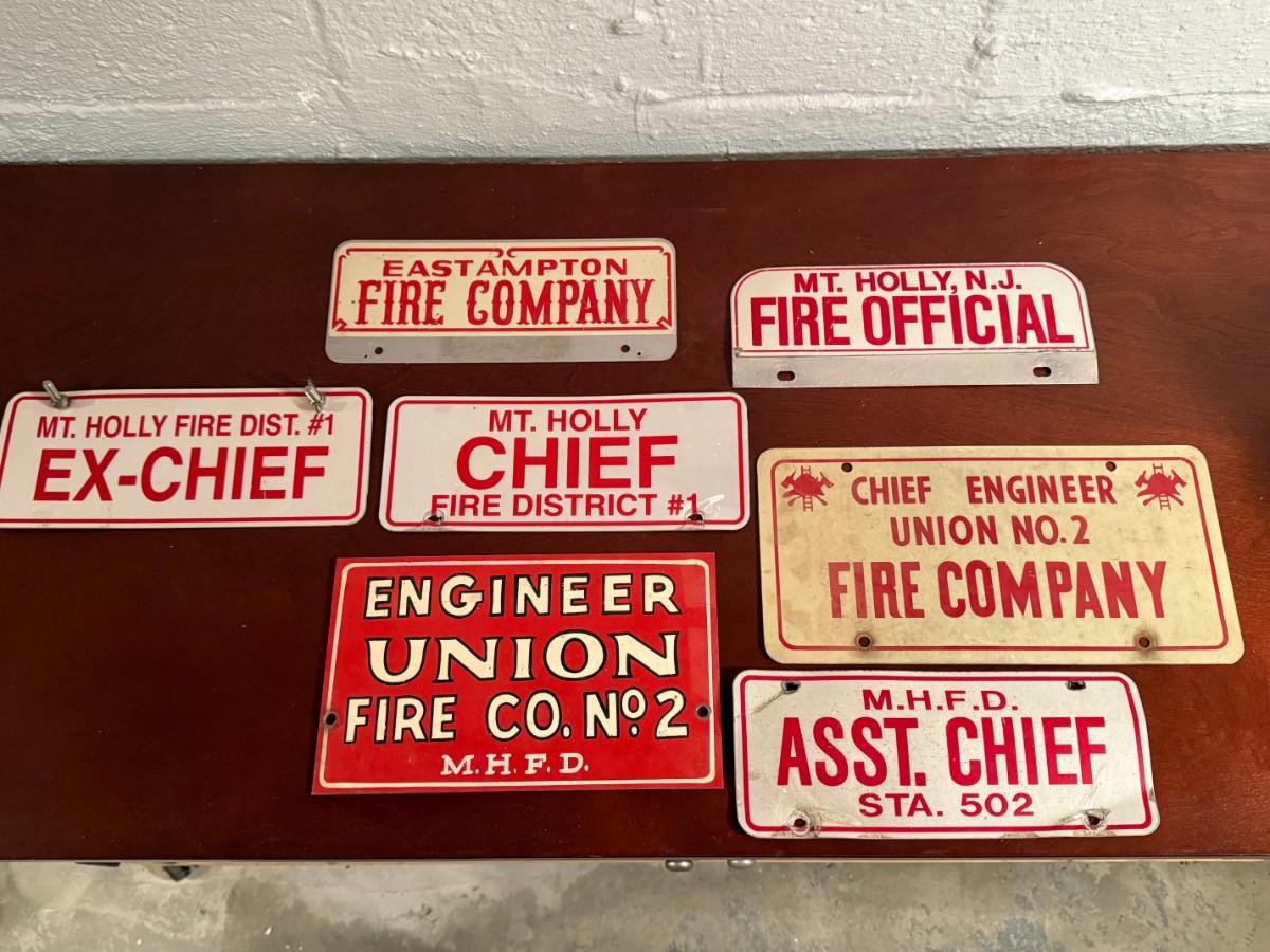Fire Chief Metal Plates Lot | EstateSales.org