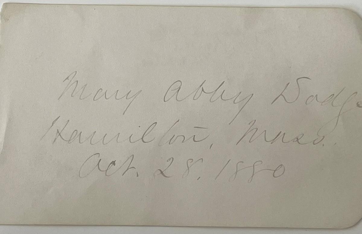 Author Mary A. Dodge autograph note | EstateSales.org