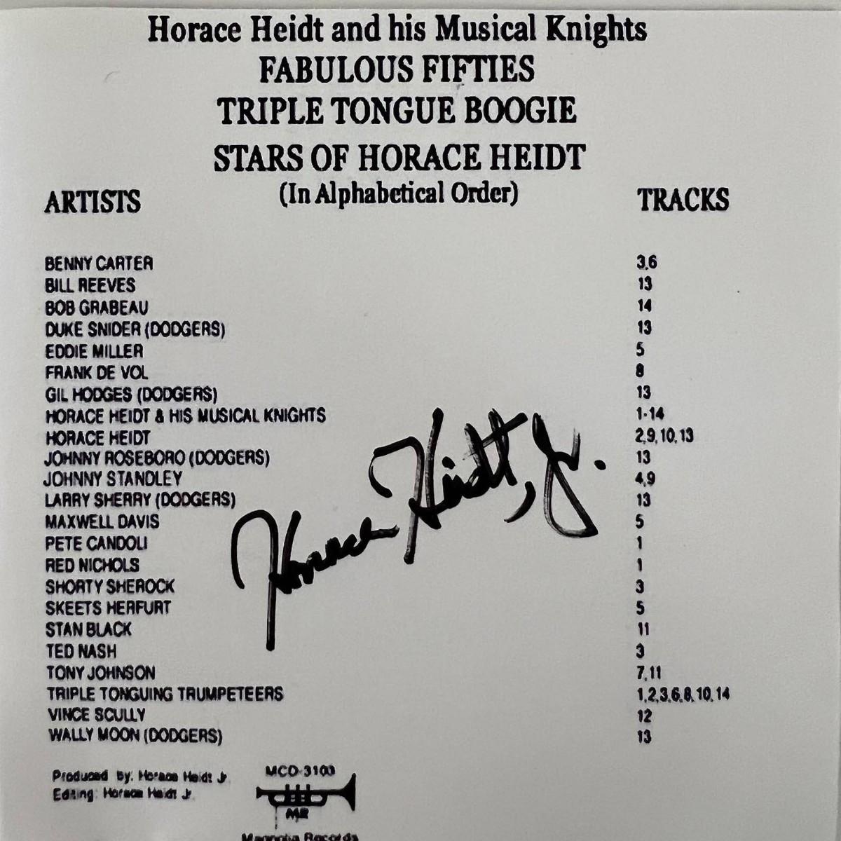 Horace Heidt Jr. Fabulous Fifties signed CD | EstateSales.org