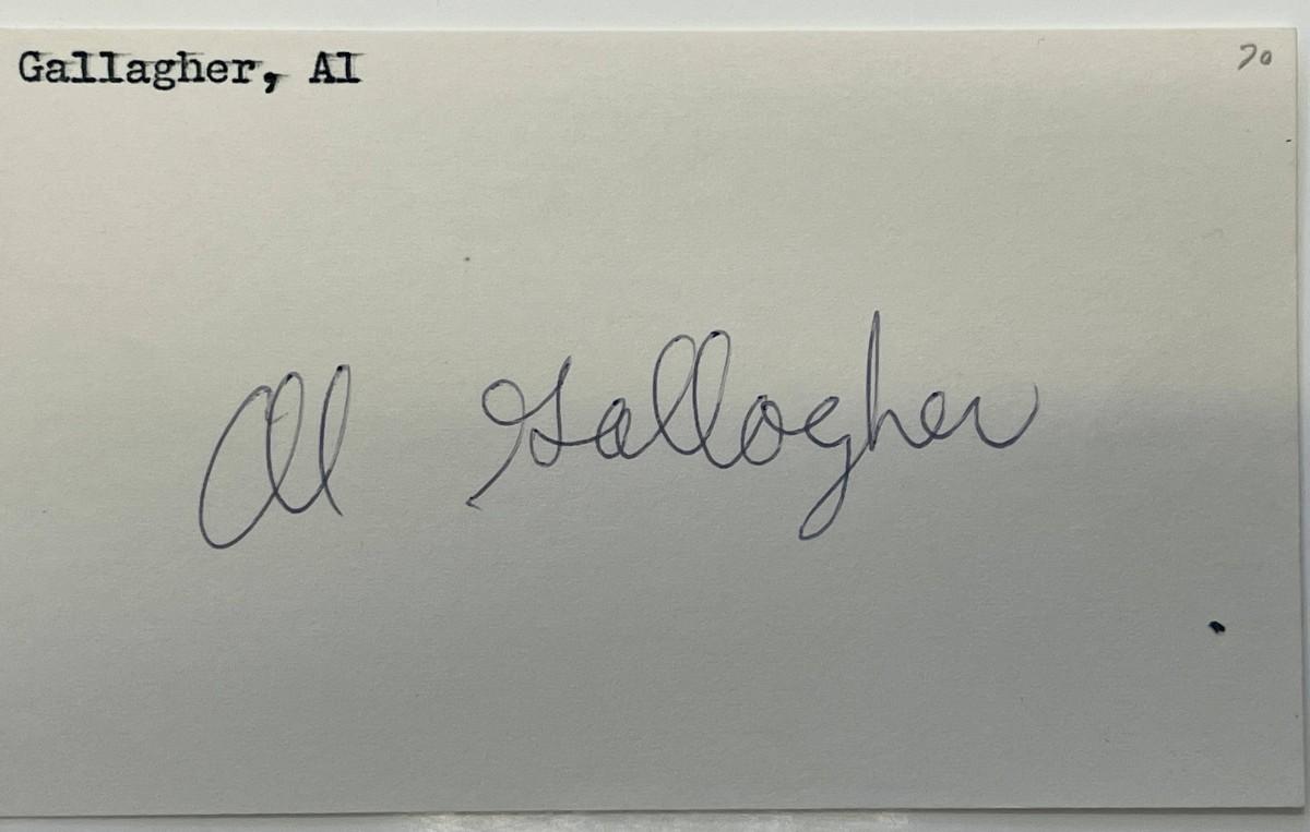 Al Gallagher autograph note | EstateSales.org