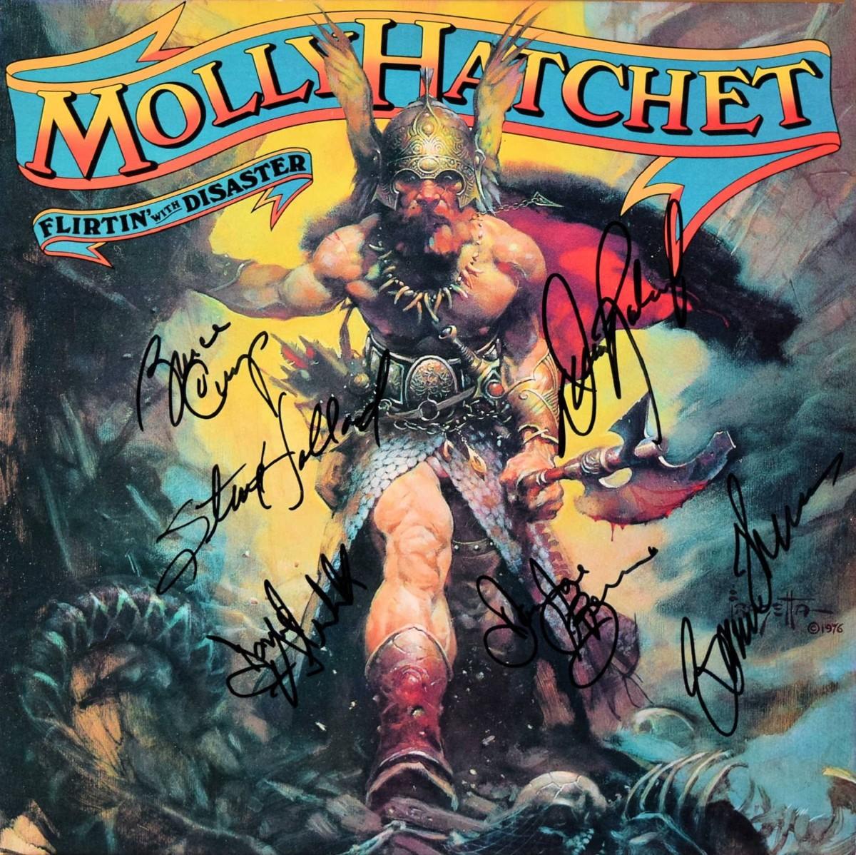 Molly Hatchet signed Flirtin’ With Disaster album | EstateSales.org