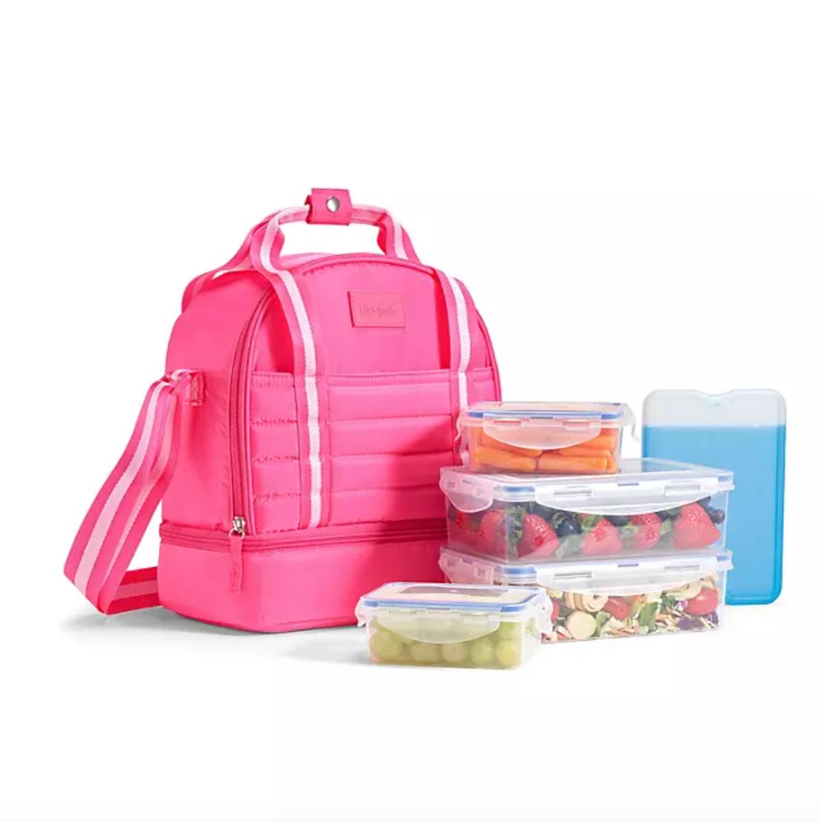 Fit & Fresh Lunch Tote, Includes Meal Prep Set & Ice Pack - Hot Pink ...