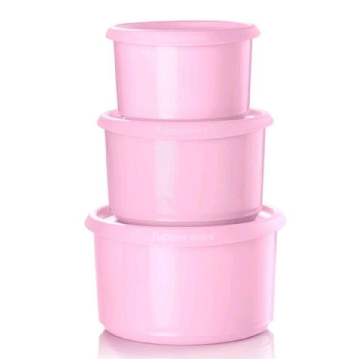 Tupperware 3pc Serve & Store Food Storage Canister Set in Pink Blossom ...