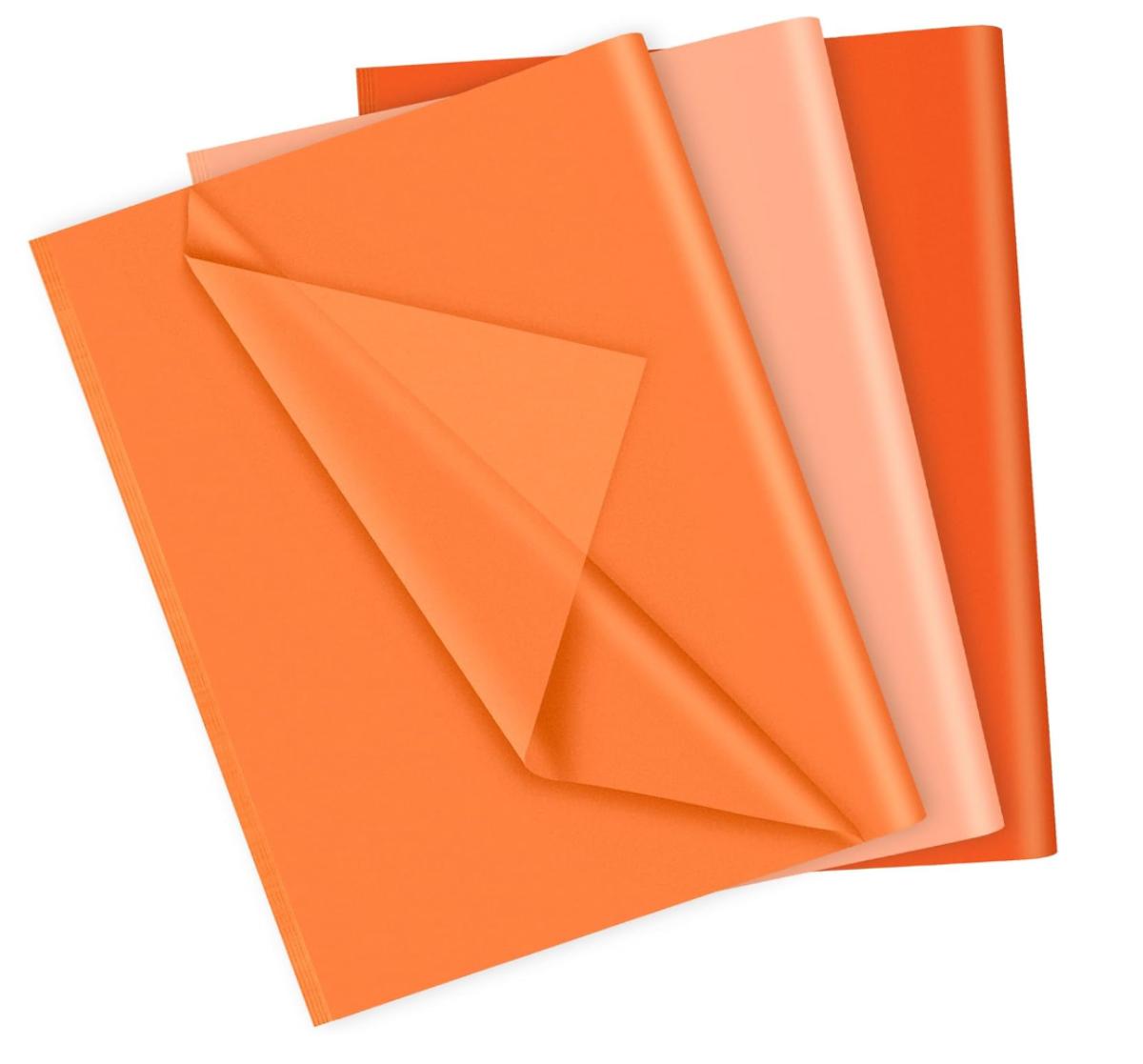 90 Sheets Orange Tissue Paper Bulks, Gift Wrap Tissue Paper Sheets for ...