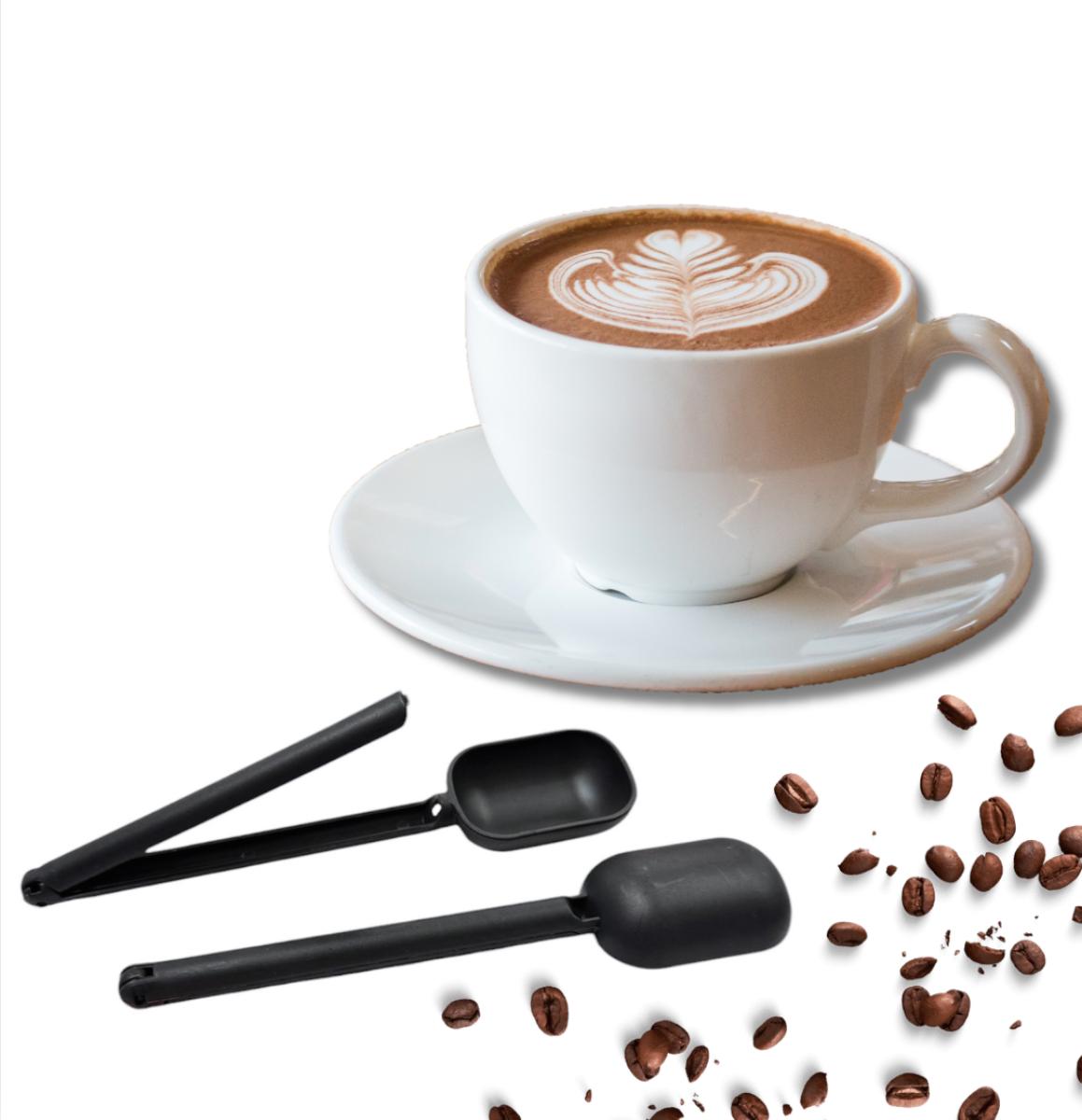 2-Pack Black Coffee Bean Scoop w/Sealing Clip On Handle - Coffee Grind ...