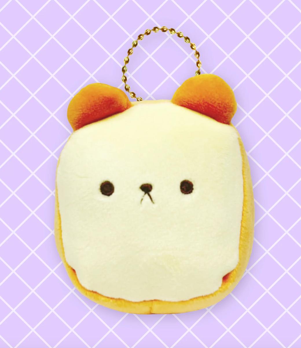 3.5" Kawaii Kuma Kuma Bread Loaf Bread Bear Plushie Keychain w/Ballchain Attachment ...