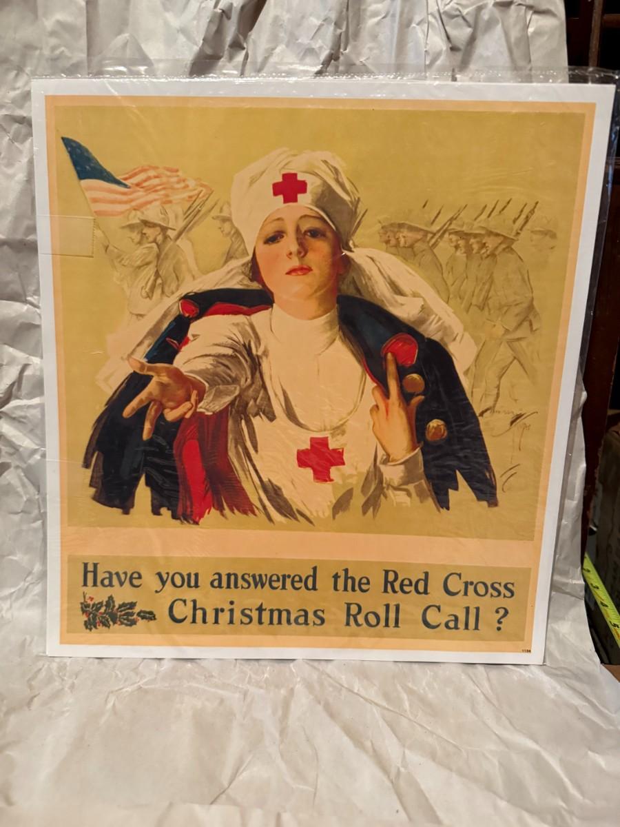 WWI Red Cross Christmas Roll Call Poster | EstateSales.org