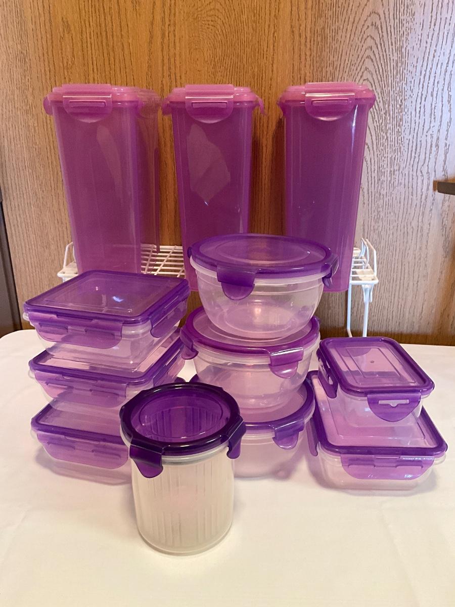 Purple Lock and Lock containers, plus | EstateSales.org