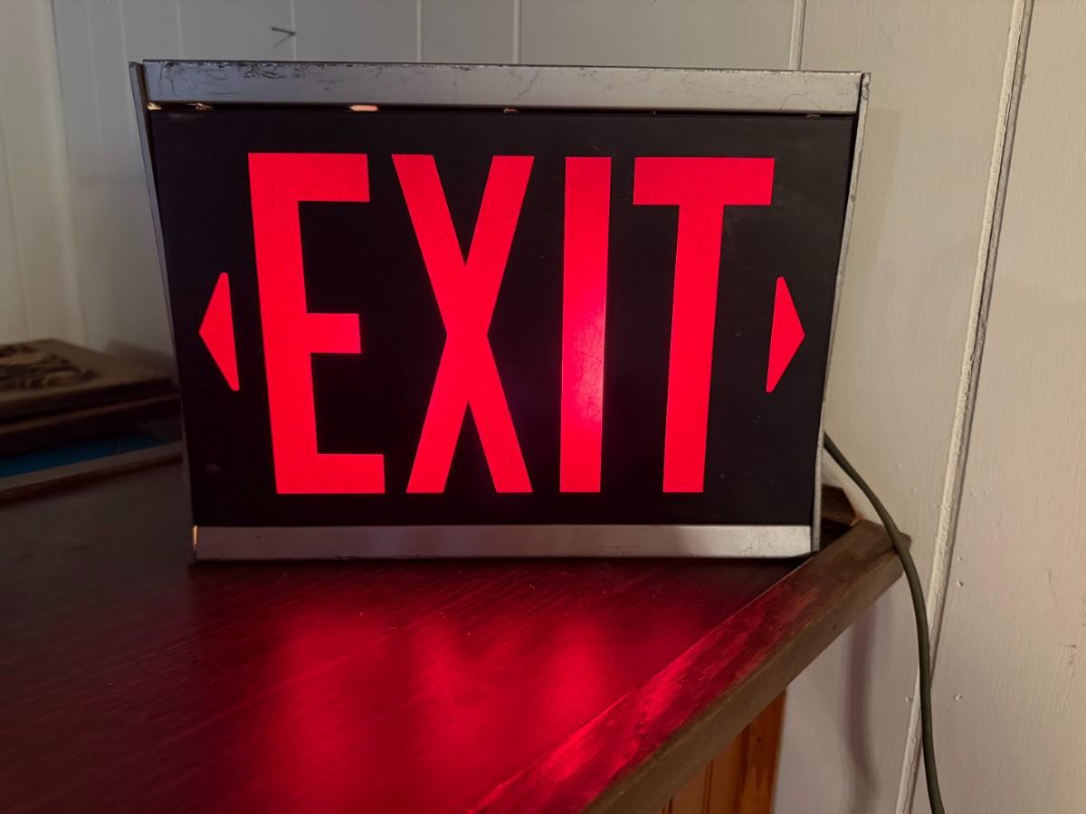 Lighted Exit Sign | EstateSales.org