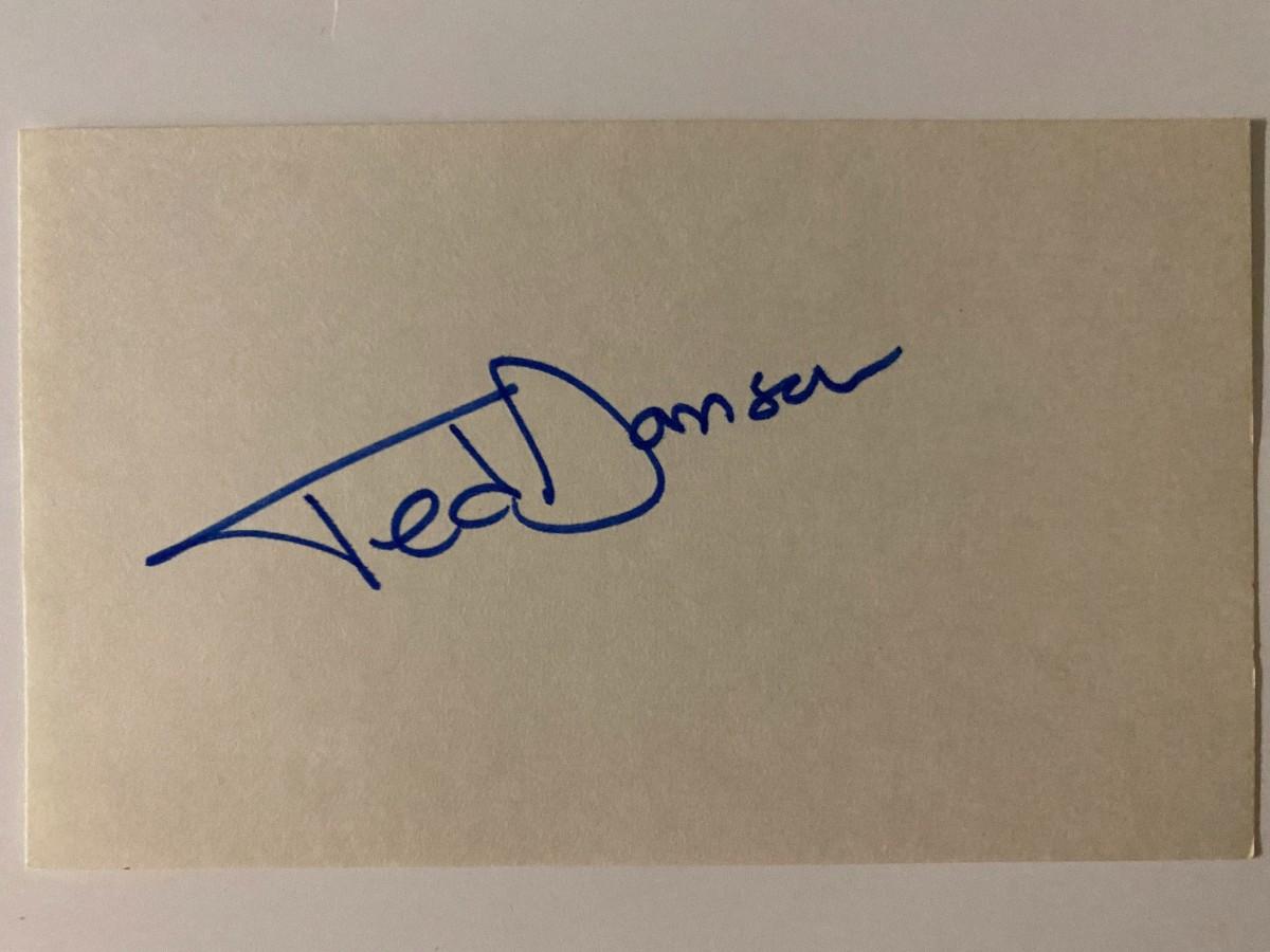 Cheers Ted Danson signature cut. GFA Authenticated | EstateSales.org