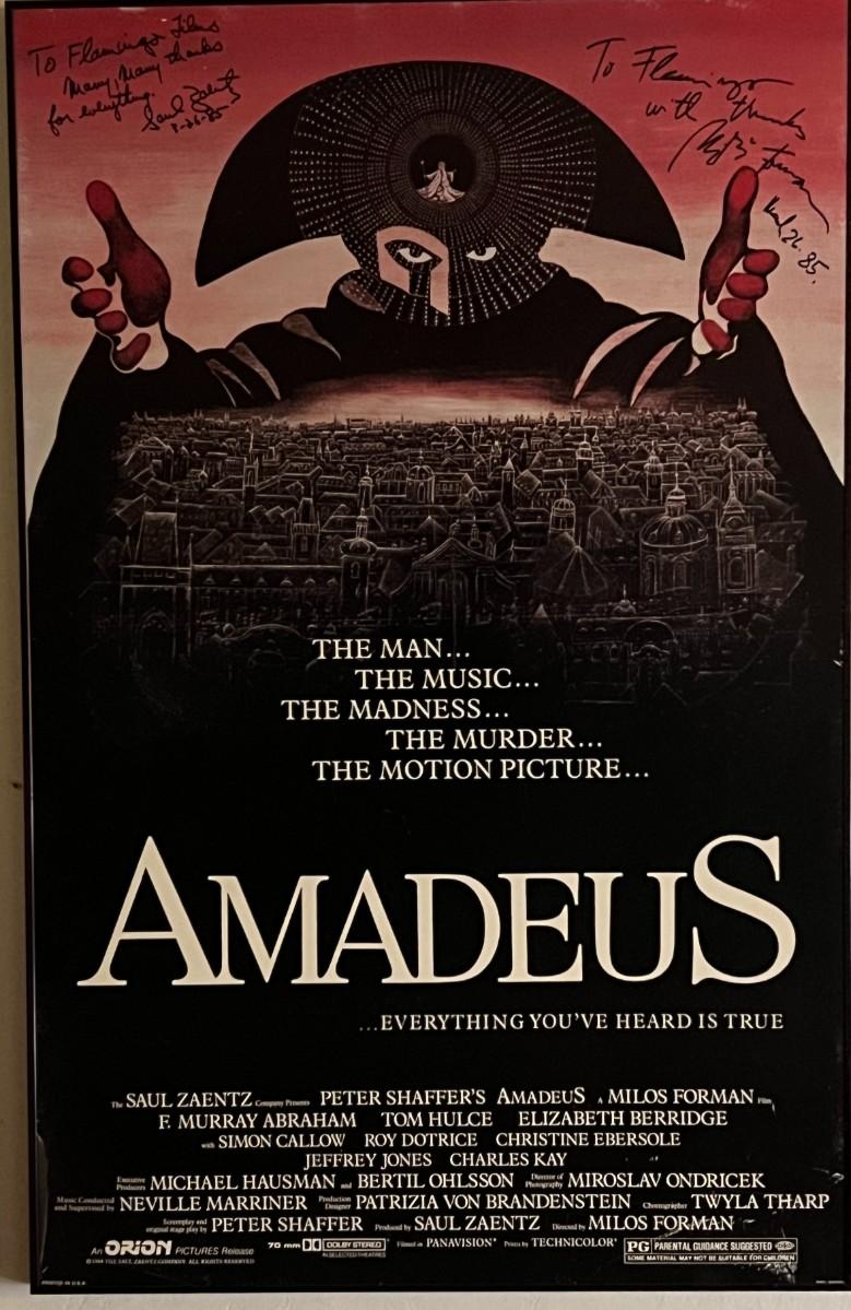 Amadeus cast signed movie poster | EstateSales.org