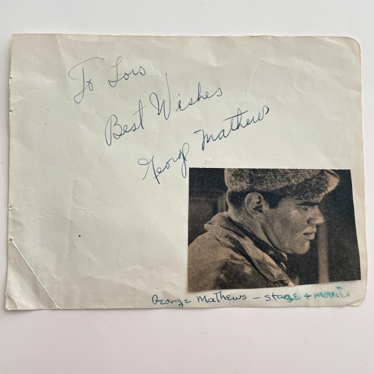 George Matthews signed photo | EstateSales.org