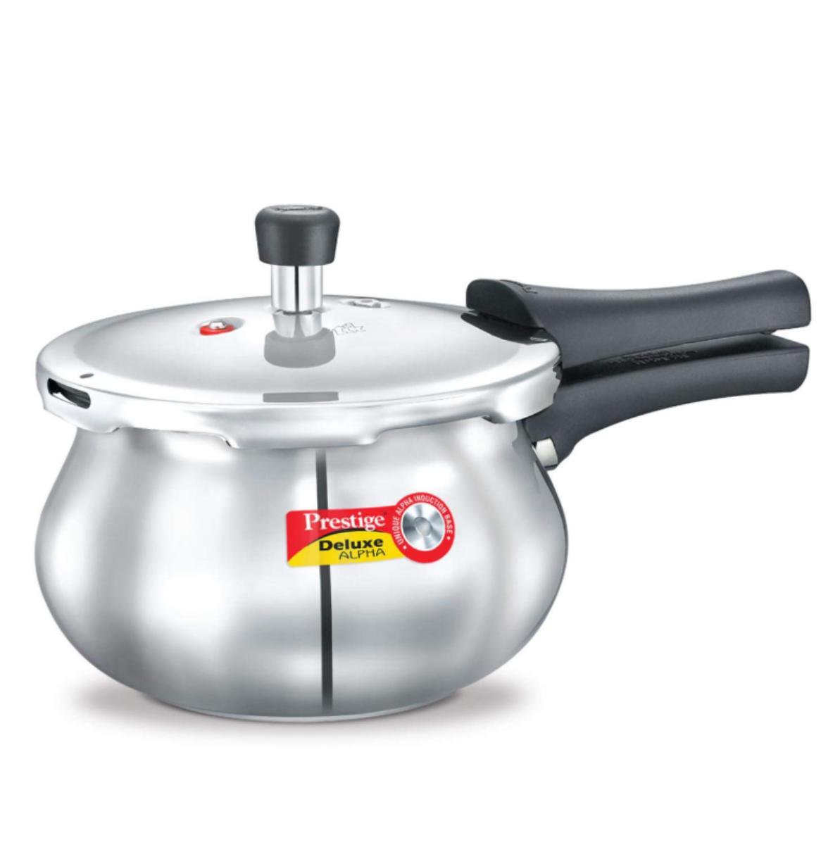 Prestige Deluxe Alpha Stainless Steel Pressure Cooker, 2 Liters/2.11 ...