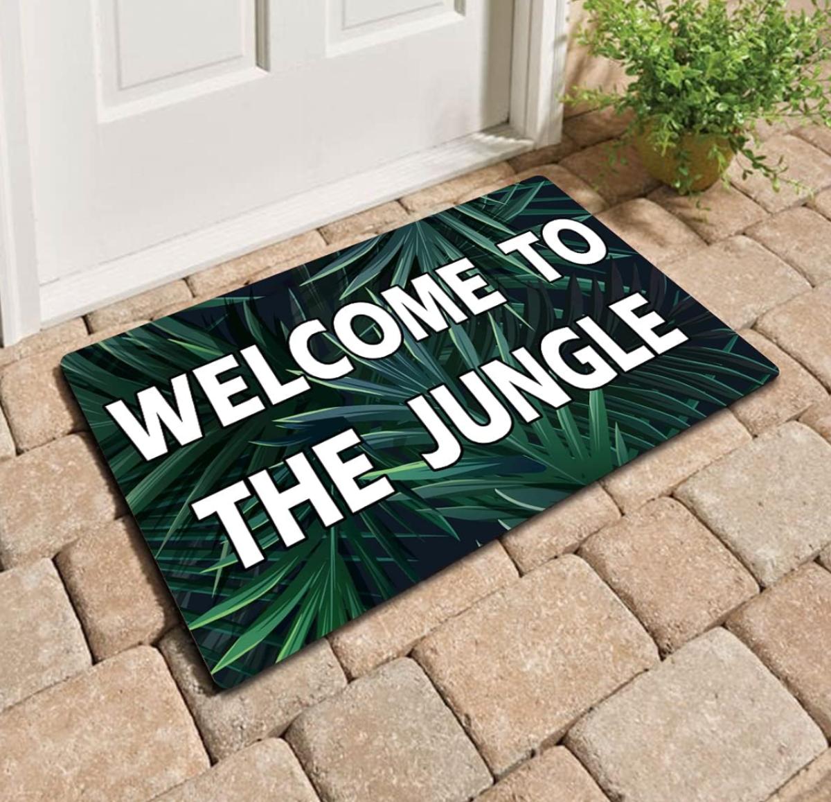 "Welcome to the Jungle" Doormat 18" x 30" - Funny Slogan Doormat for ...
