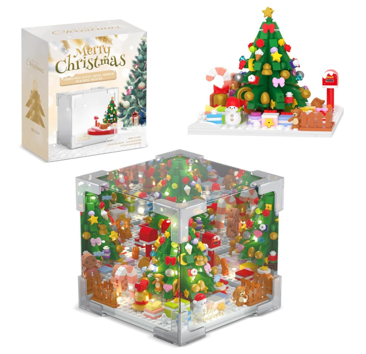 LED Christmas Tree Building Blocks Set, Infinity Mirror Cube, DIY Night ...