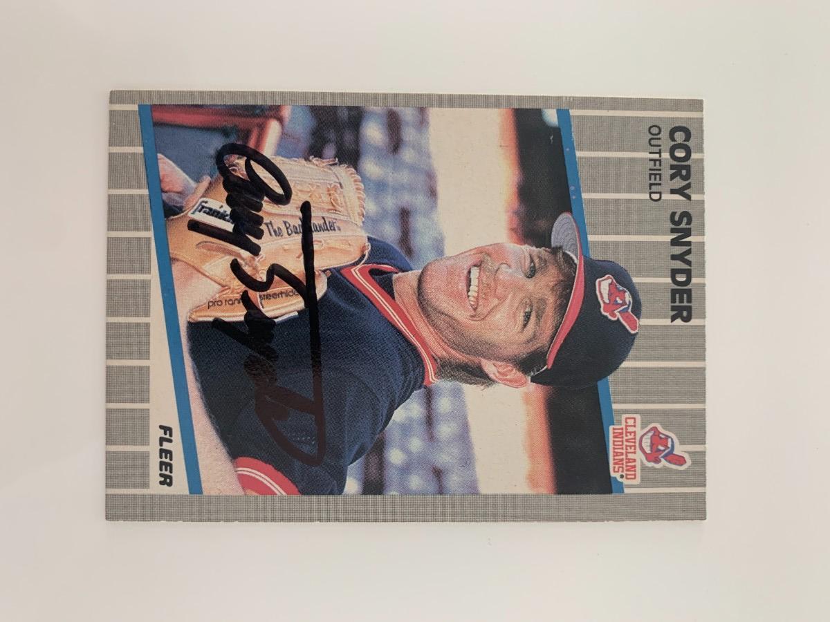 Cory Snyder signed baseball card | EstateSales.org