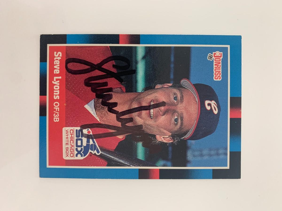 Steve Lyons signed baseball card | EstateSales.org