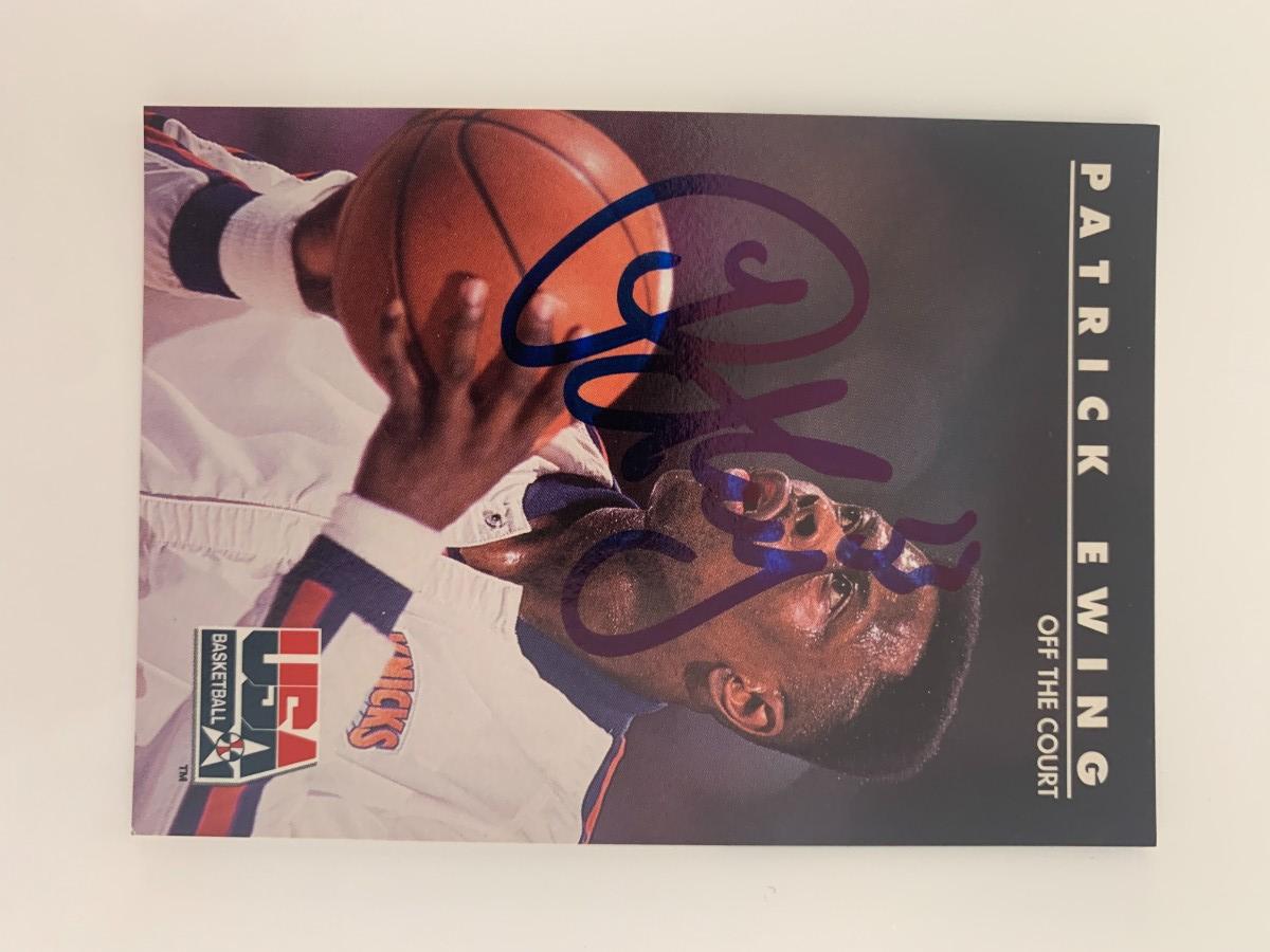 Patrick Ewing signed basketball card | EstateSales.org