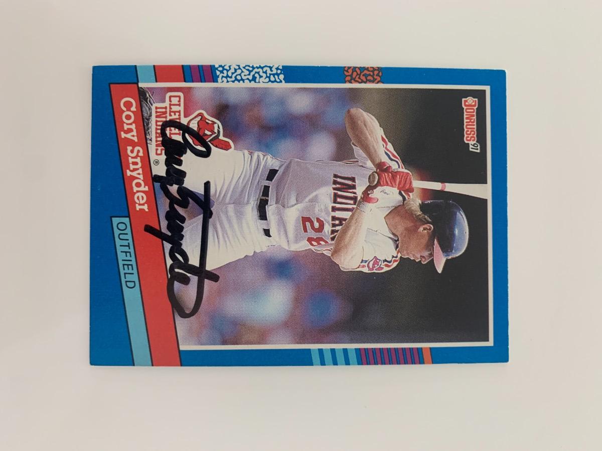Cory Snyder signed baseball card | EstateSales.org