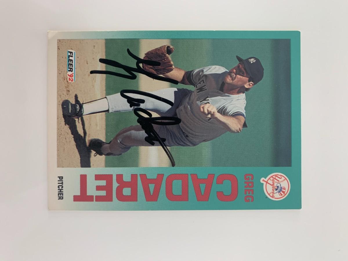 Greg Cadaret signed baseball card | EstateSales.org