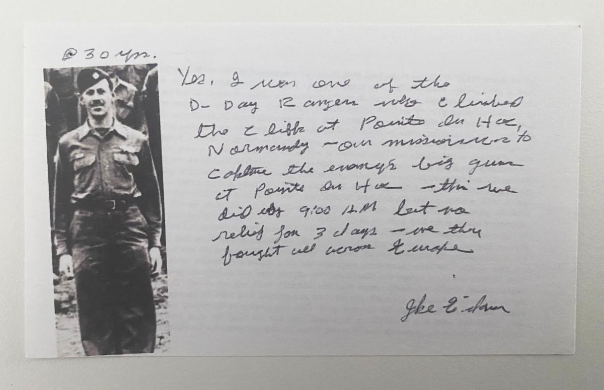 Army Lieutenant James W. Eikner signed note | EstateSales.org