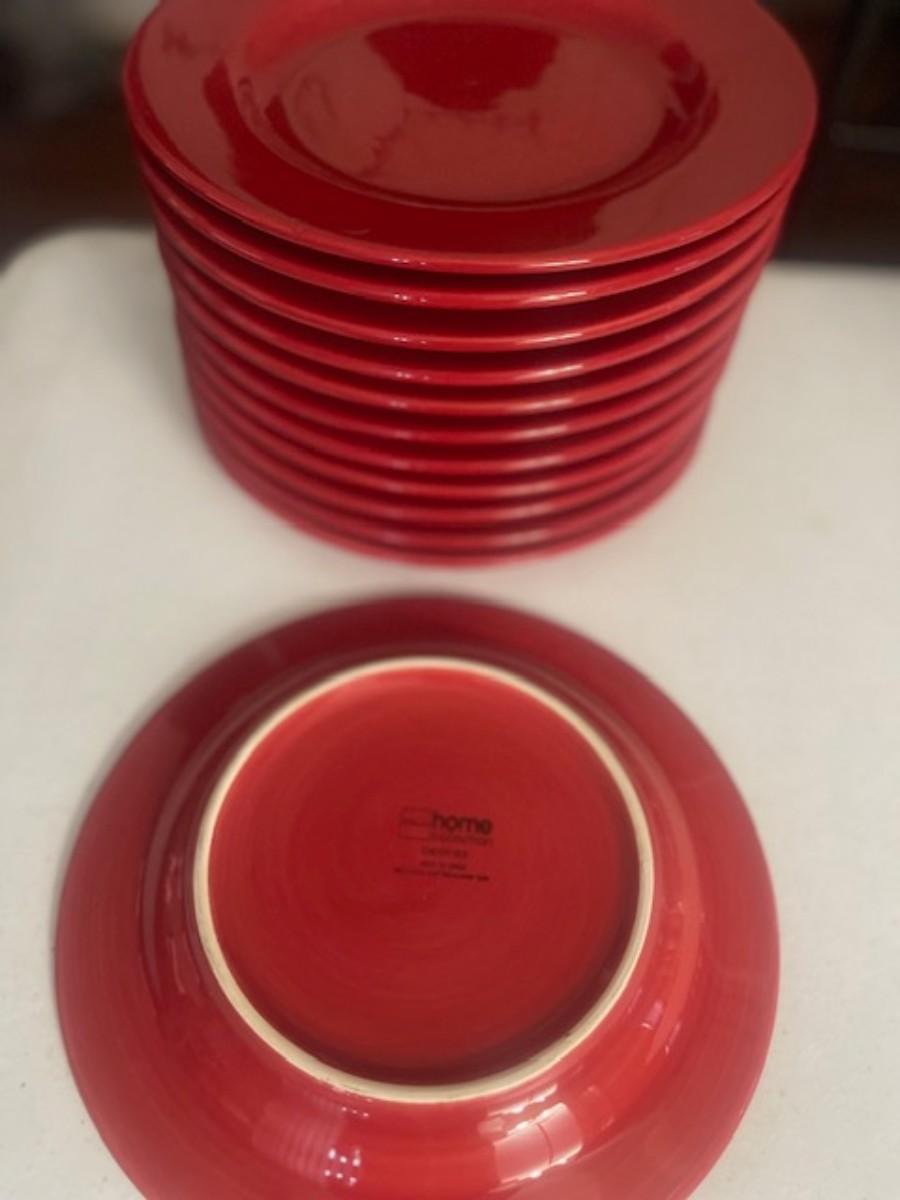 12 RED Plates | EstateSales.org