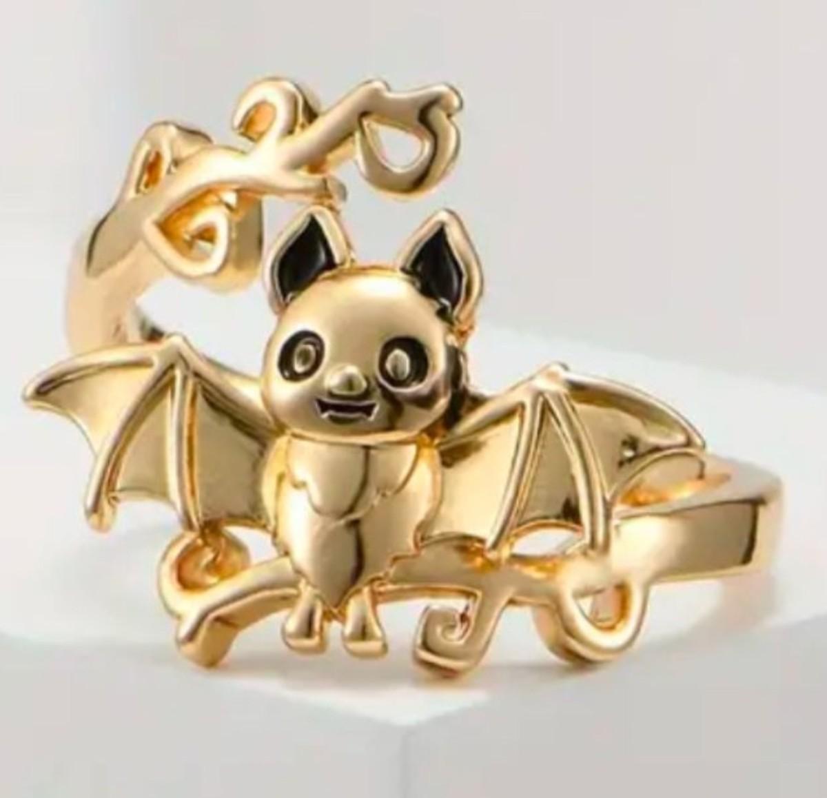 DAT - Gothic Bat Ring - Alloy Jewelry with Cute Cartoon Bat Design ...