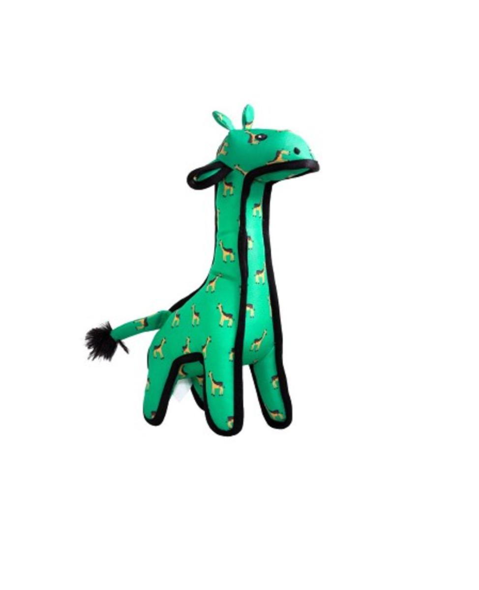 Small (10") The Worthy Dog Geoffrey Giraffe Patterned Chew Toy Green ...