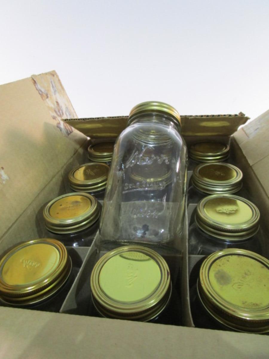 12 regular neck canning jars | EstateSales.org