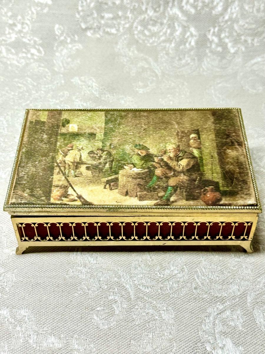 Tapestry Covered Jewelry Box | EstateSales.org