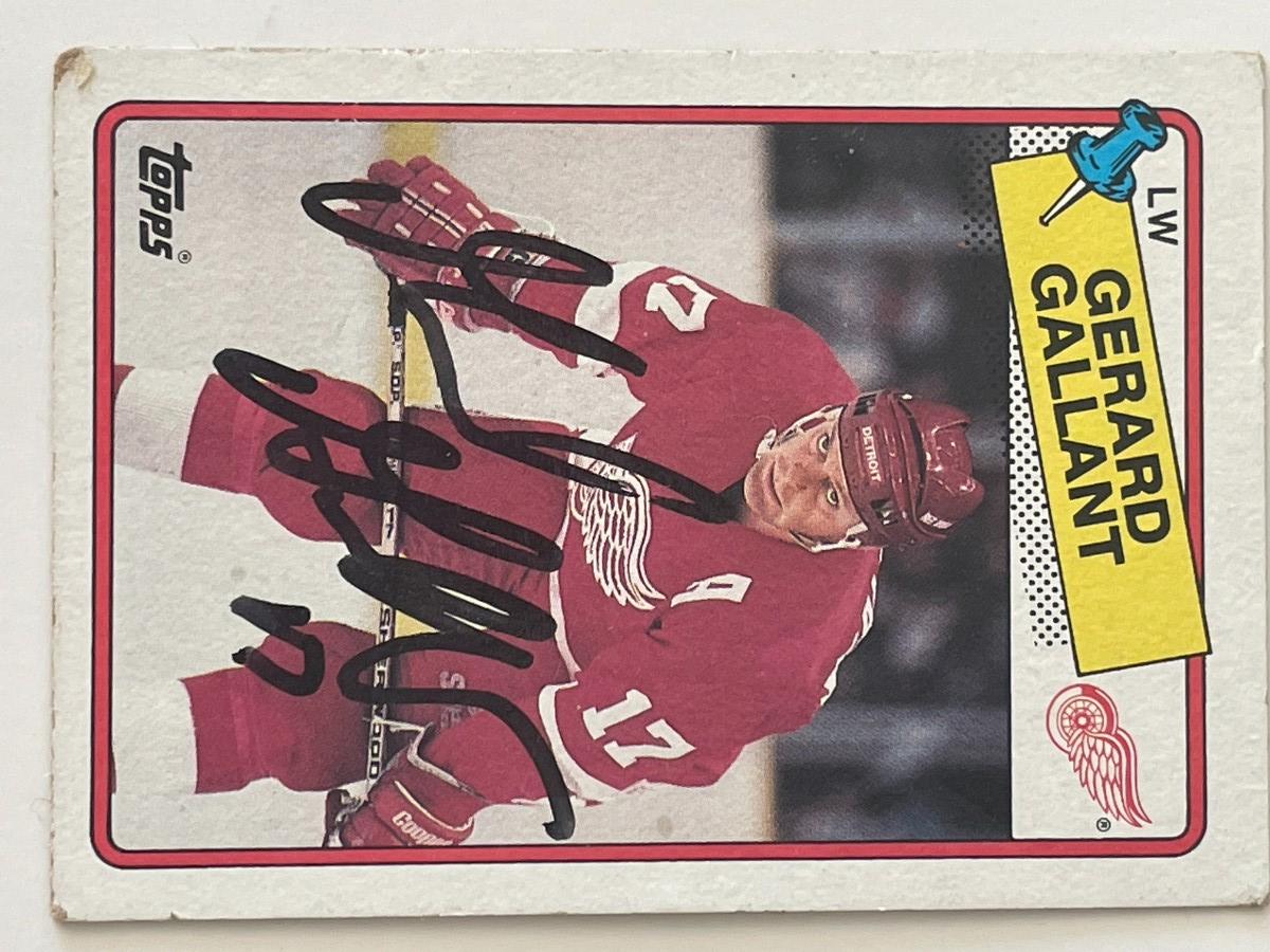 Detroit Red Wings Gerard Gallant 1988 Topps #12 signed trading card ...